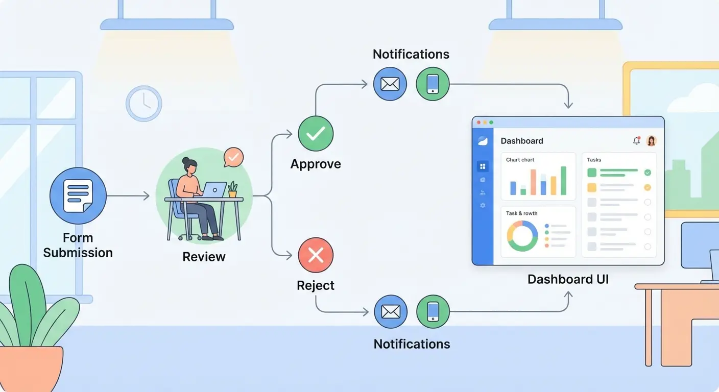 How to Create a Web App for Internal Approval Flows (No Code) | Koder.ai