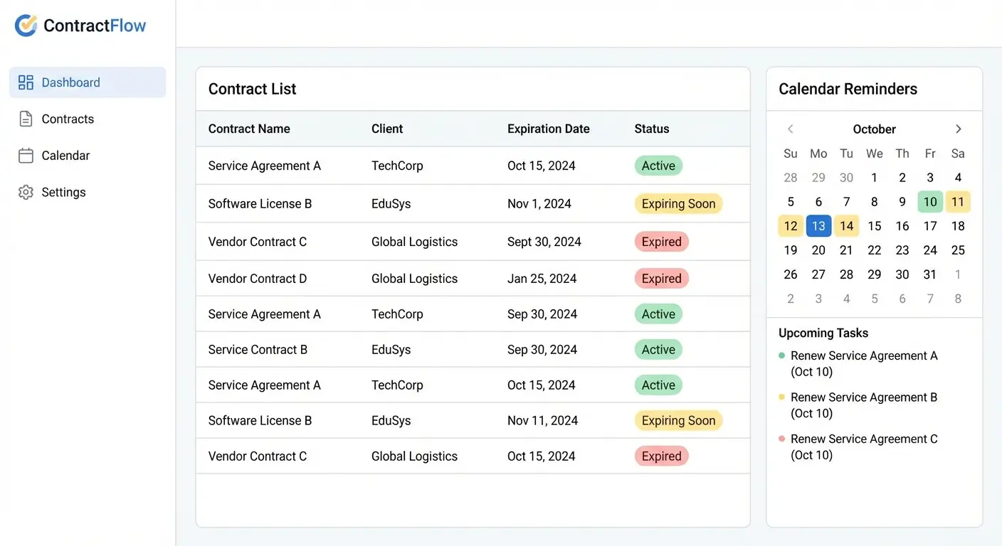 Create a Web App to Track Vendor Contract Expirations | Koder.ai